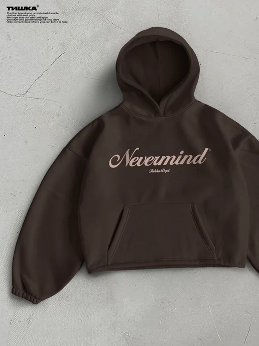 Укороченное оверсайз худи с принтом old money Tishka